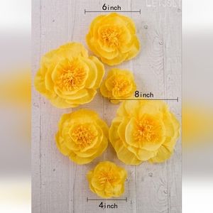 Party Supplies | New 5 Yellow Paper Flower Decorations For Wall Party ...